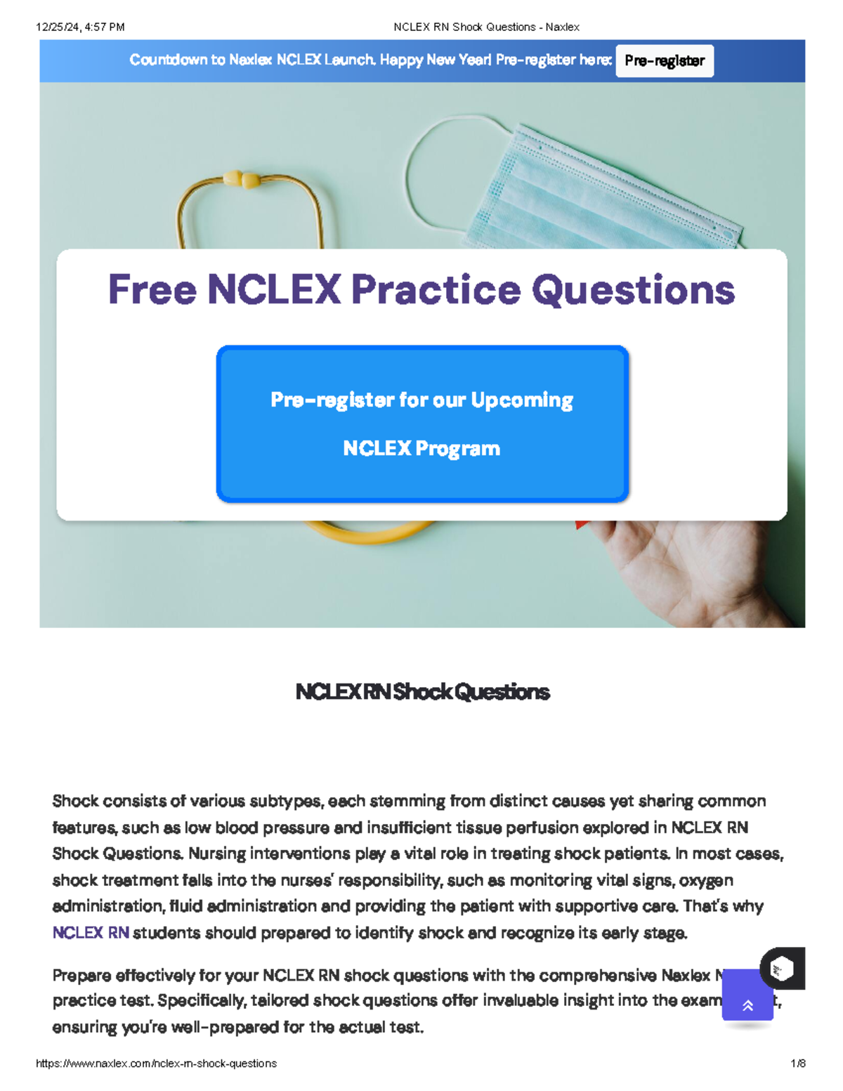 Nclex RN Shock Questions - Naxlex - Countdown to Naxlex NCLEX Launch ...