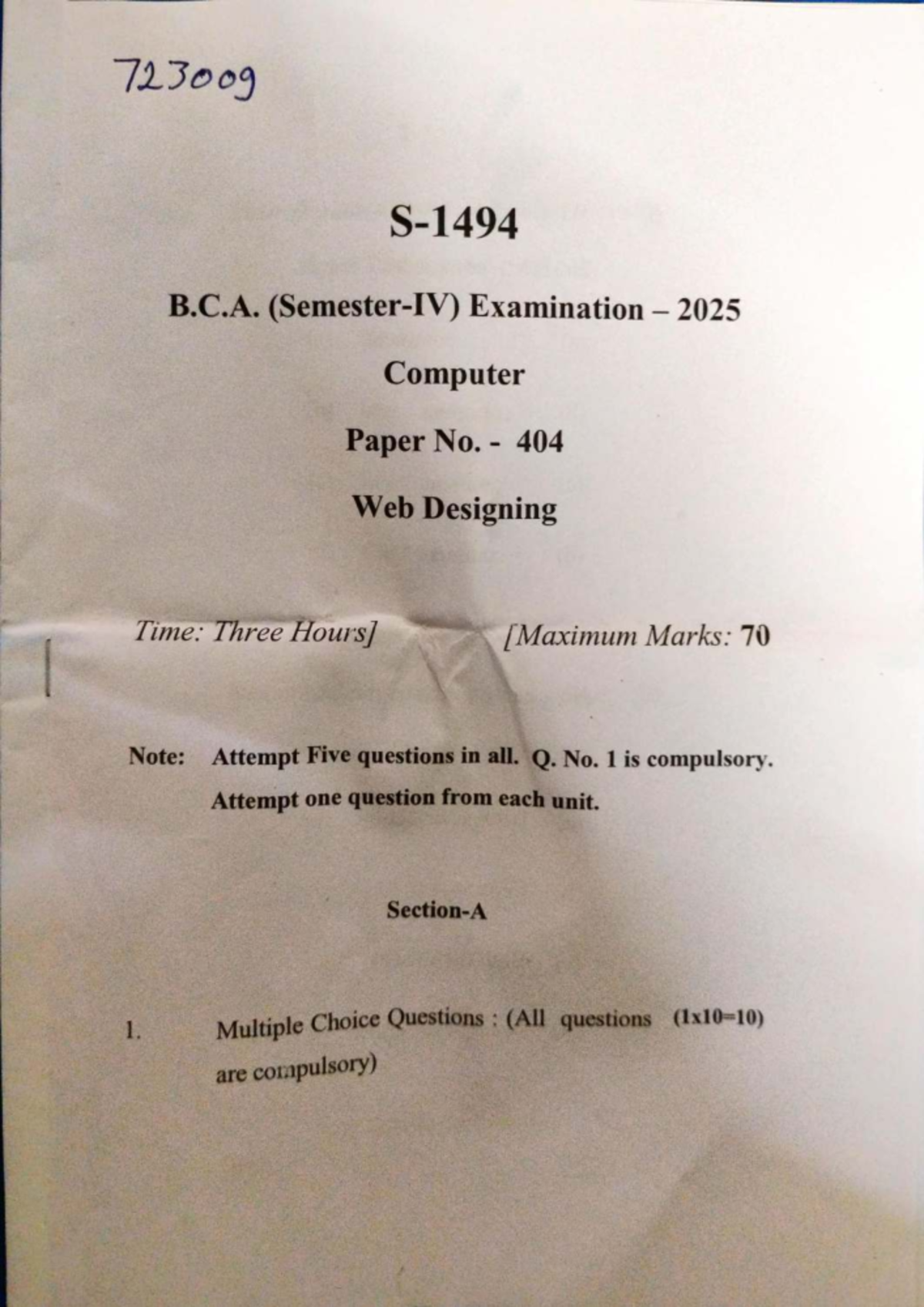 WEB Sem-4 Final Exam: Computer 404 Web Designing Questions - Studocu