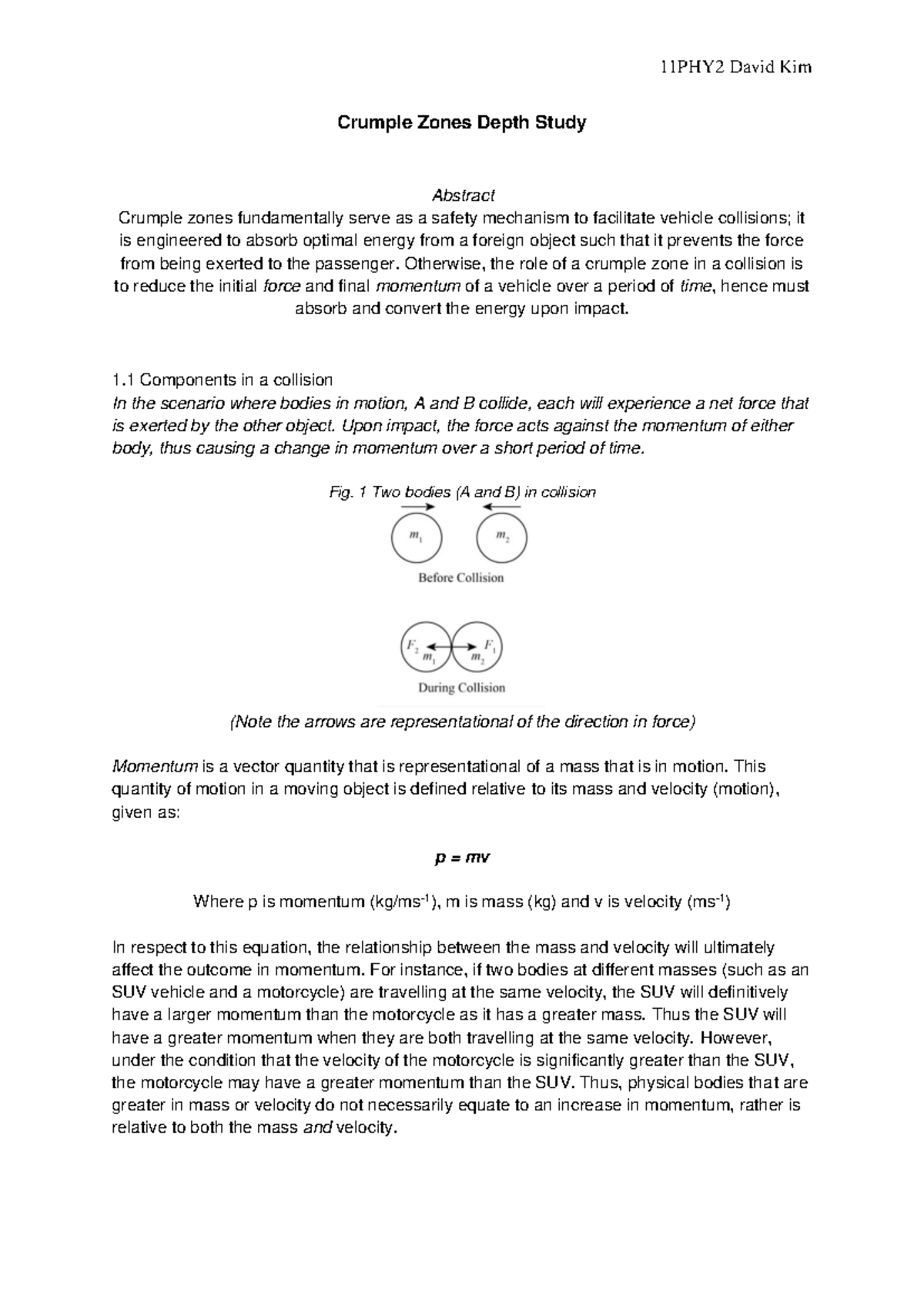 Crumple Zones Depth Study - Otherwise, the role of a crumple zone in a ...