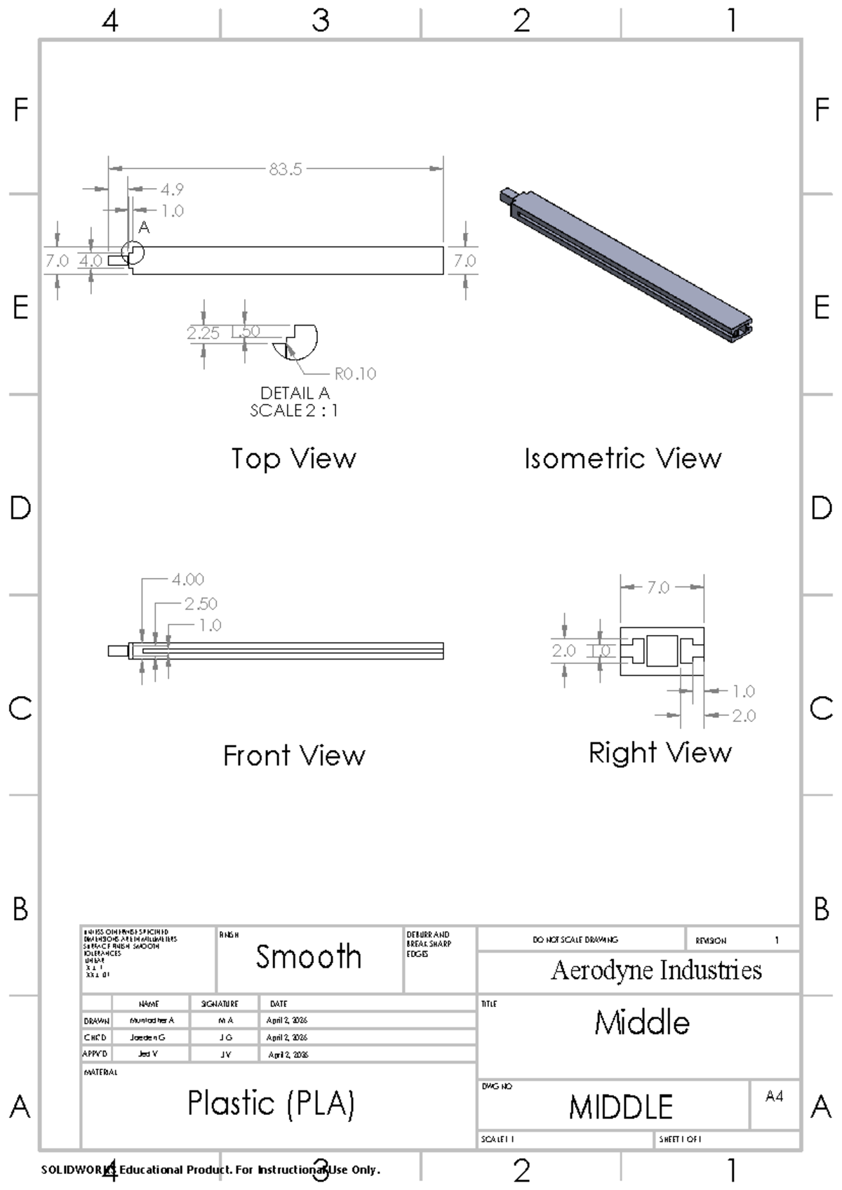 Middle - Example for a 2D Design Drawing (Course Code: 4 3) - Studocu