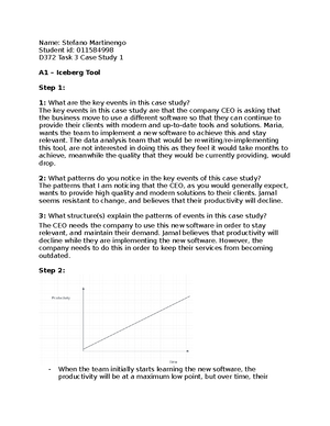 Intro to Systems Thinking - D372 Task 1 - D372 – Introduction to Systems Thinking - Task 1 A Key ...
