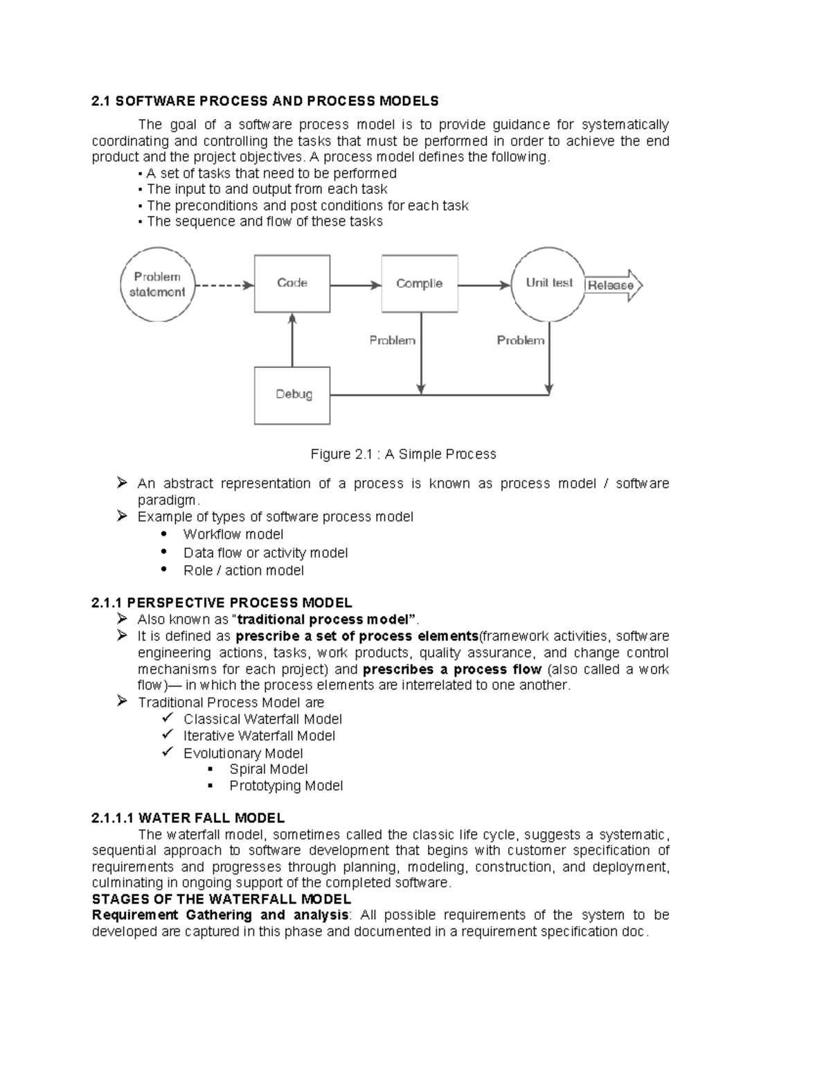 Waterfall - tefVDBHN - 2 SOFTWARE PROCESS AND PROCESS MODELS The goal ...