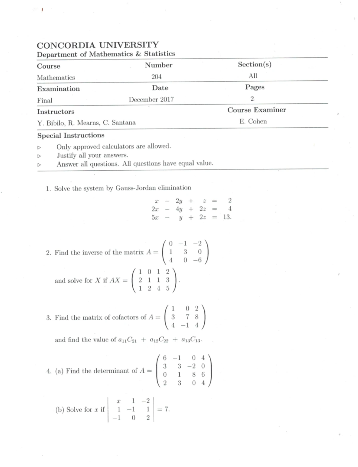 MATH 204 Midterm Exam Solutions and Detailed Answers - Studocu