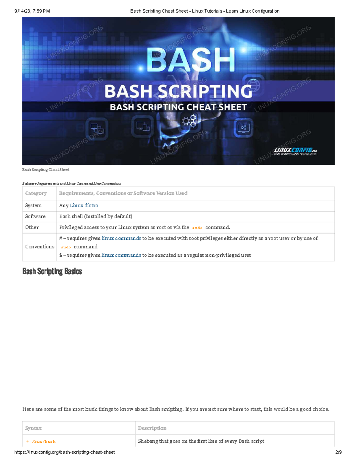 Bash Scripting Cheat Sheet: Essential Commands & Syntax Guide - Studocu