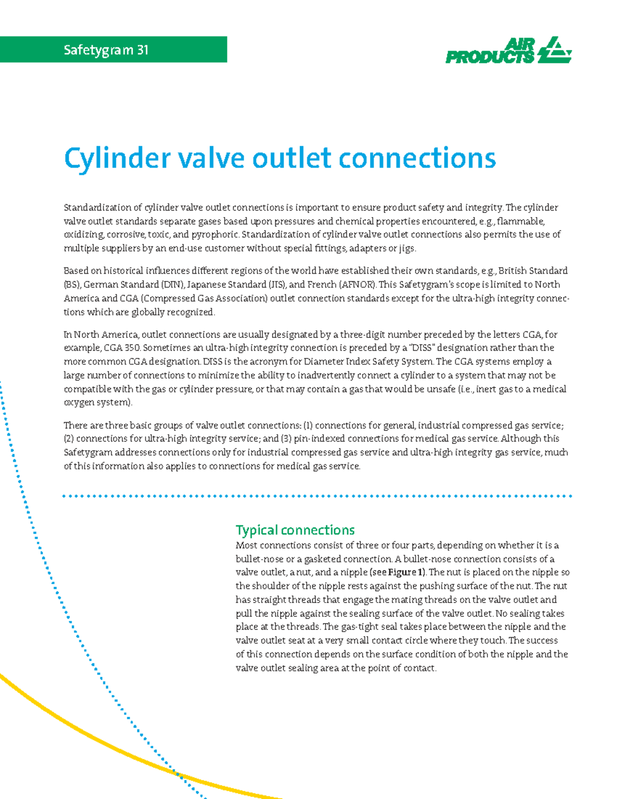 Safetygram 31: Standardization of US Cylinder Valve Outlet Connections ...
