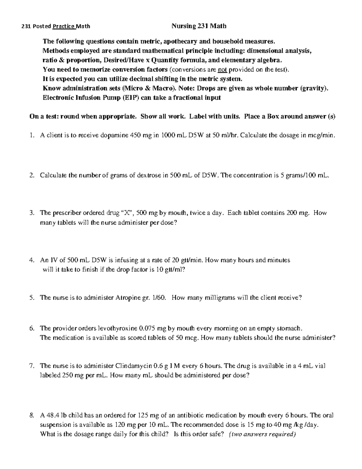 Posted Practice Math 231 with answers. Fall - Copy - 231 Posted ...