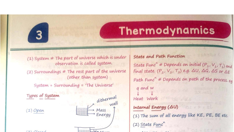 Thermodynamics Short Notes (Course Code: 2290019) - Studocu
