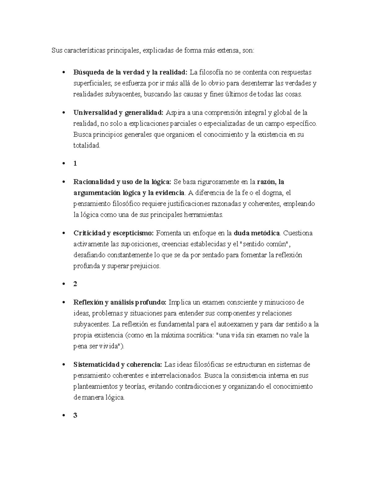 Características de la Filosofía: Análisis y Reflexión Profunda - Studocu