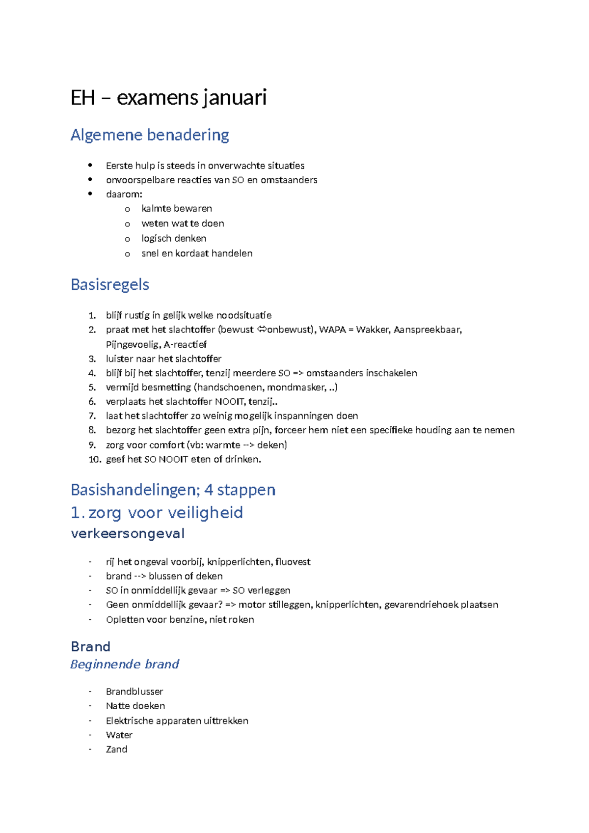 EH 2023: Eerste Hulp Examens - Karel Traen Instructies en Basisregels ...