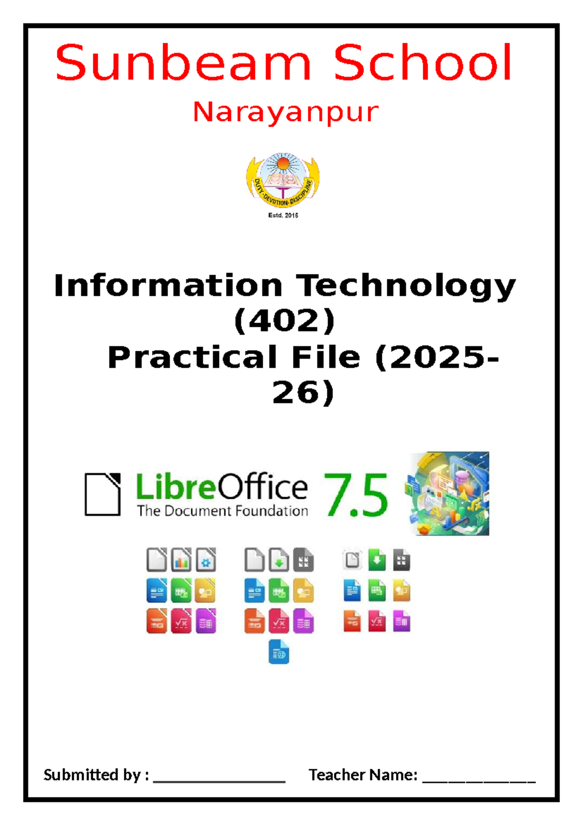 Sunbeam School Narayanpur IT (402) Practical File (202526) - Studocu