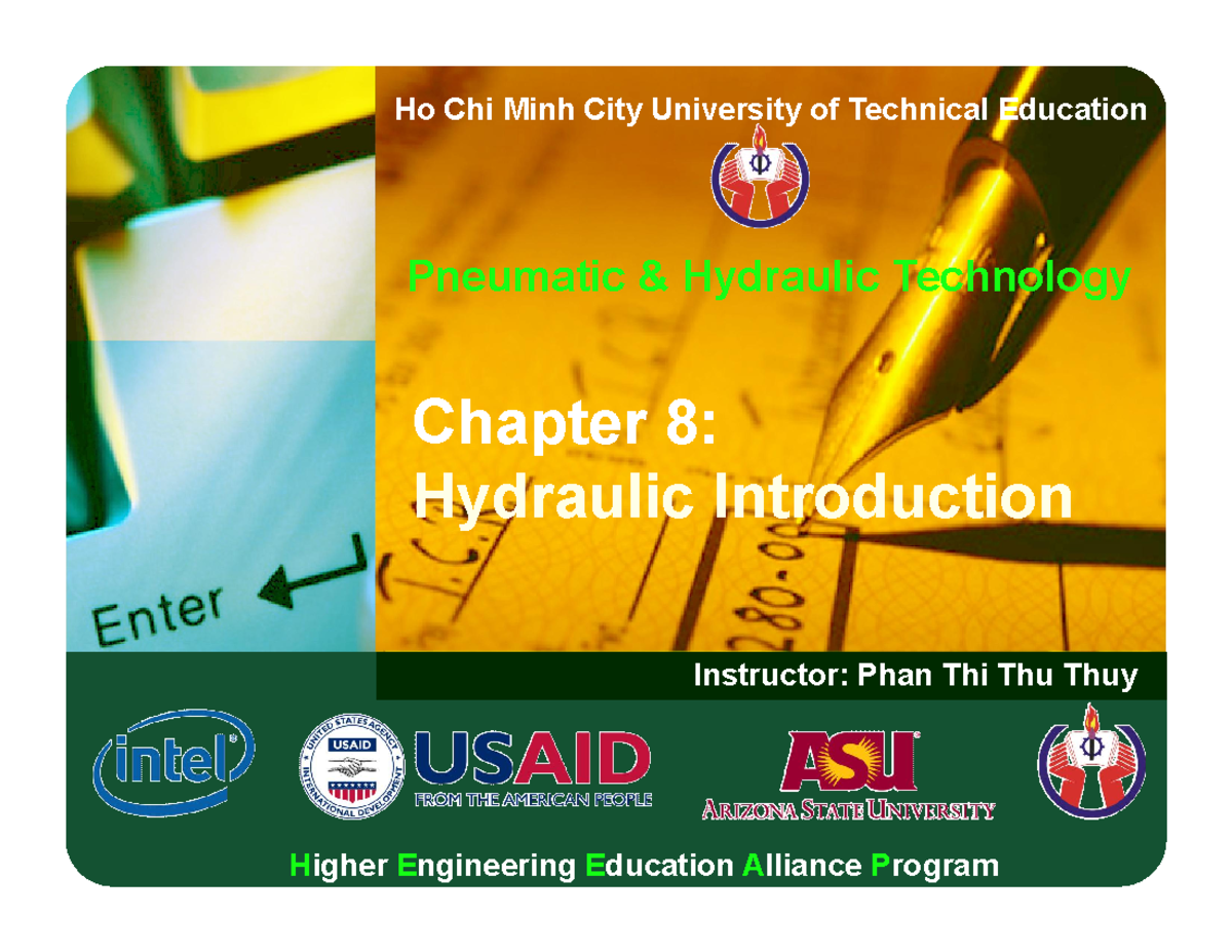 Chapter 8 1 Hydraulics System - Chapter 8: Hydraulic Introduction ...