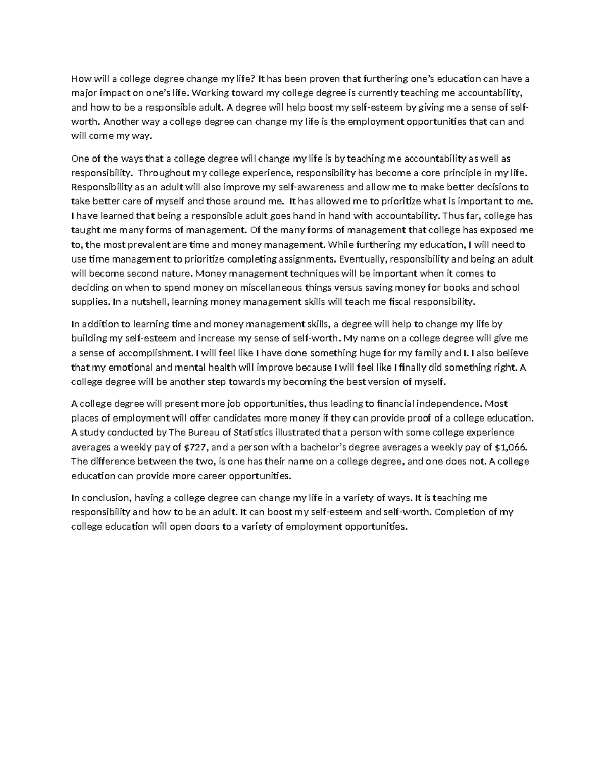 ENGL079 - Final Essay: The Transformative Power of a College Degree ...