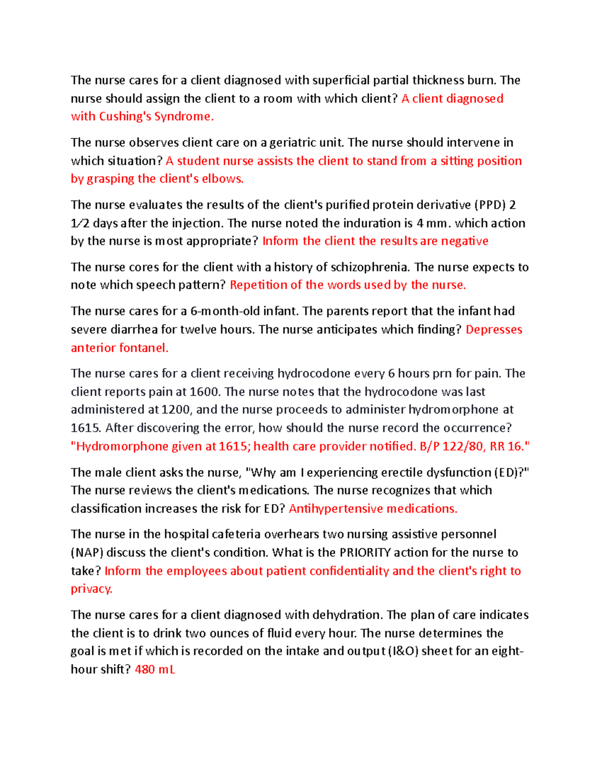 Nurse Care for Various Clients - Studocu