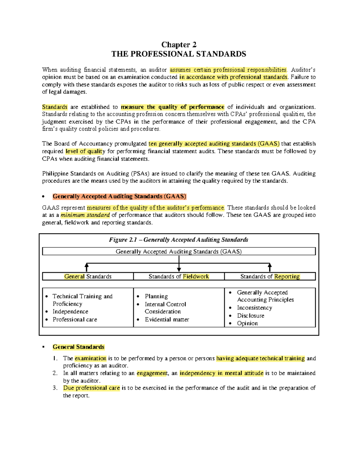 CH 2 - Professional Standards in Auditing and Quality Control - Studeersnel