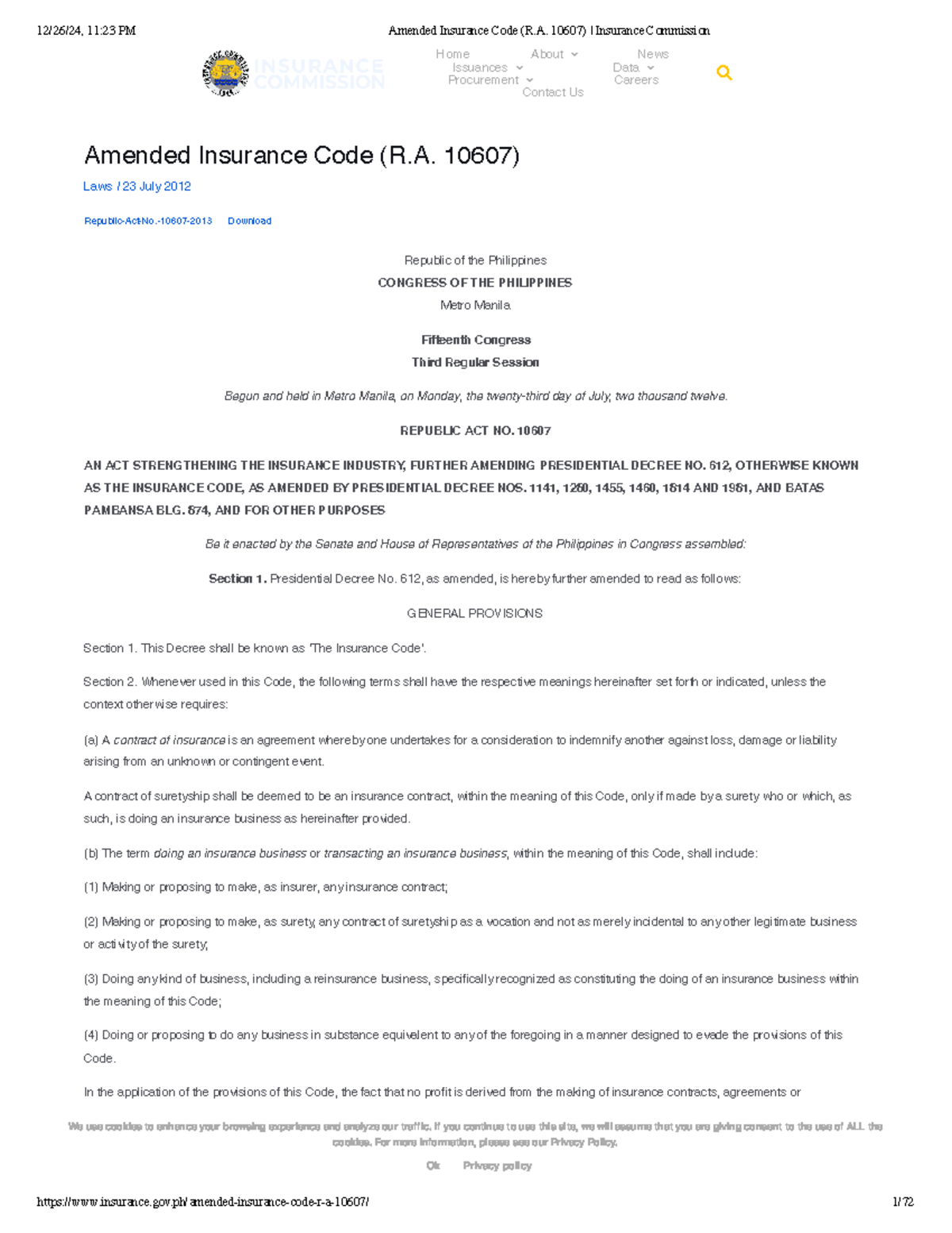 Amended Insurance Code Overview (R.A. 10607) - Key Provisions - Studocu