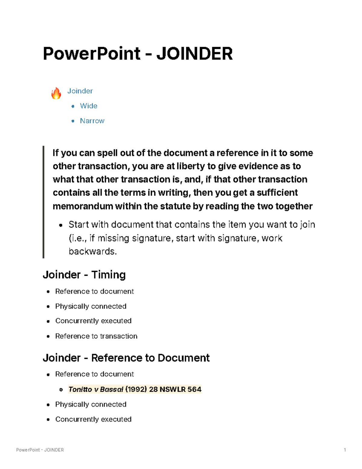 LLB202 Week 4 Joinder Concepts - Key PowerPoint Notes - Studocu