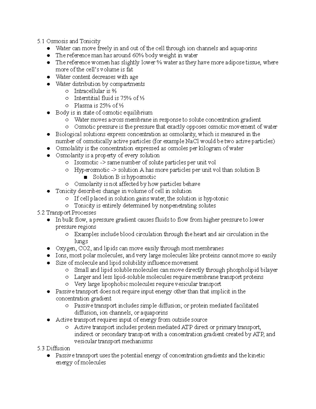 Exam Review 1: Osmosis, Tonicity, and Hormonal Regulation Concepts ...