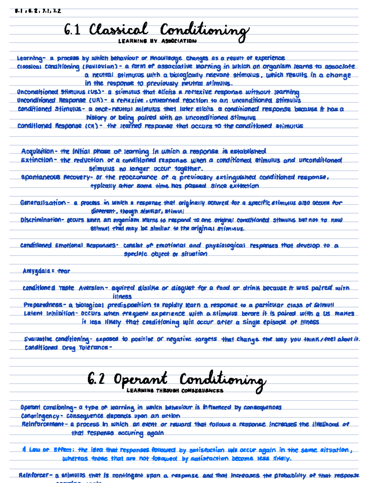 Unit 4: Learning and Memory - Classical & Operant Conditioning - Studocu