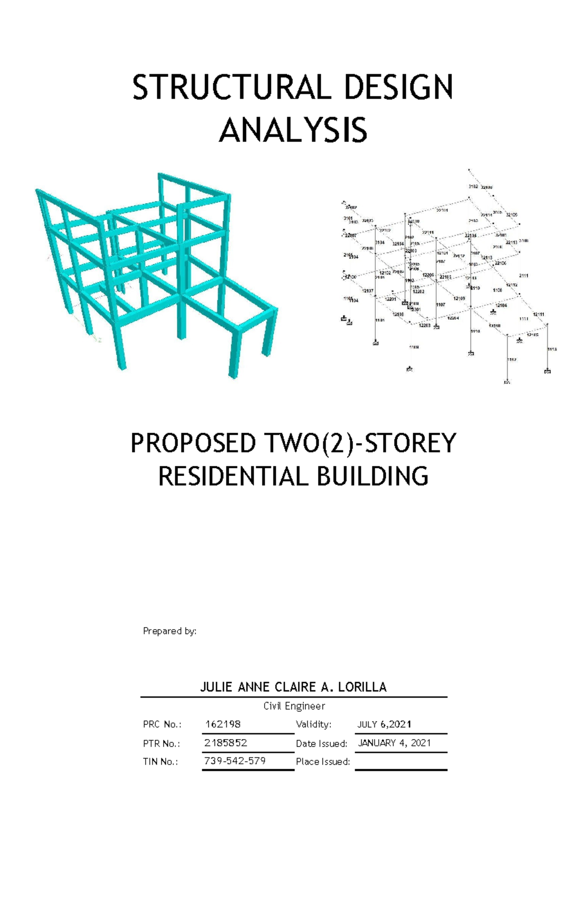 Structural Design Analysis for Proposed 2-Storey Building (CIVIL 101 ...