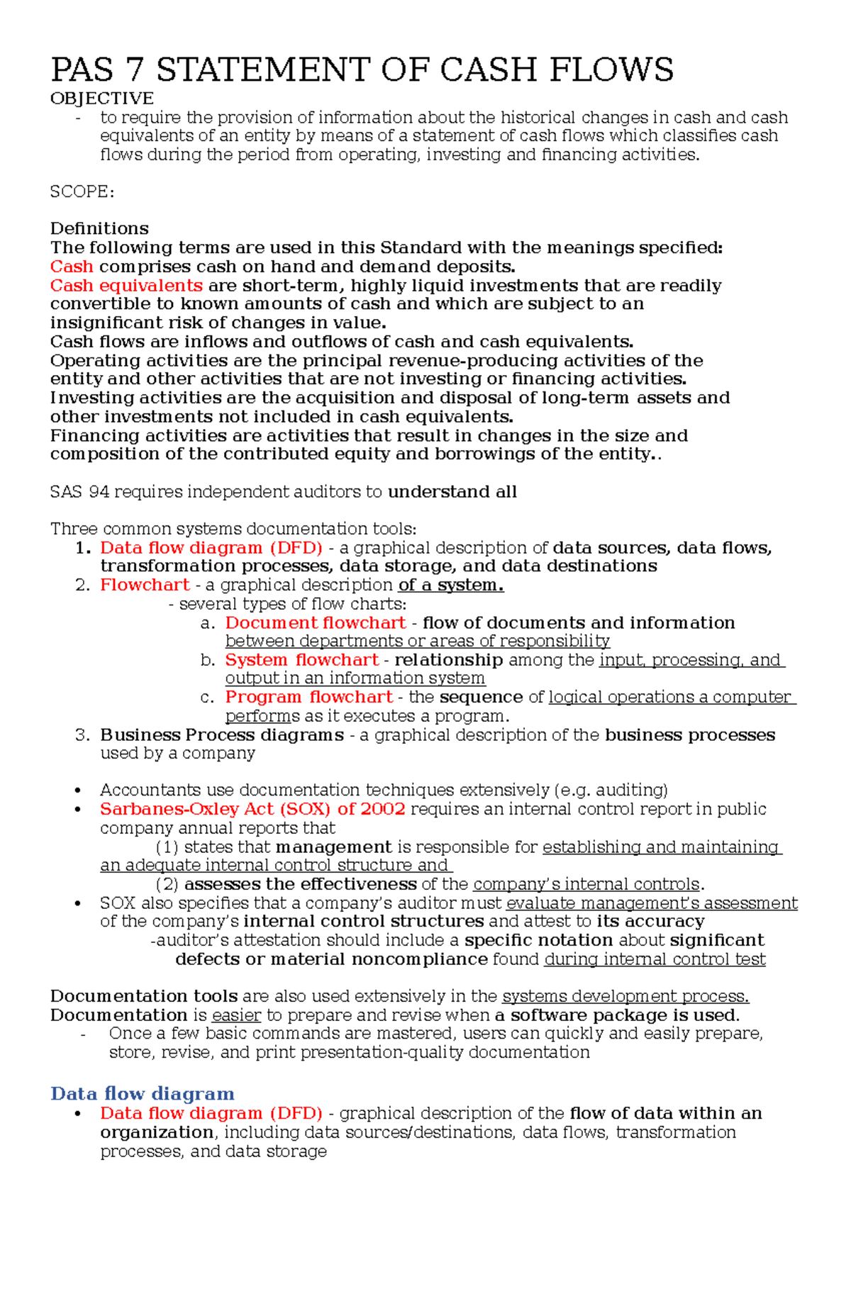 PAS 7 CASH FLOWS - PAS 7 STATEMENT OF CASH FLOWS OBJECTIVE - to require ...