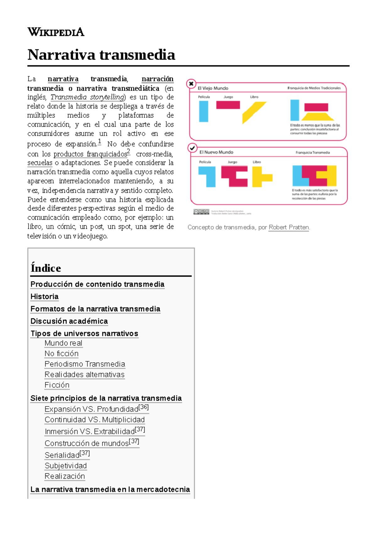 Narrativa transmedia - Concepto de transmedia, por Robert Pratten ...
