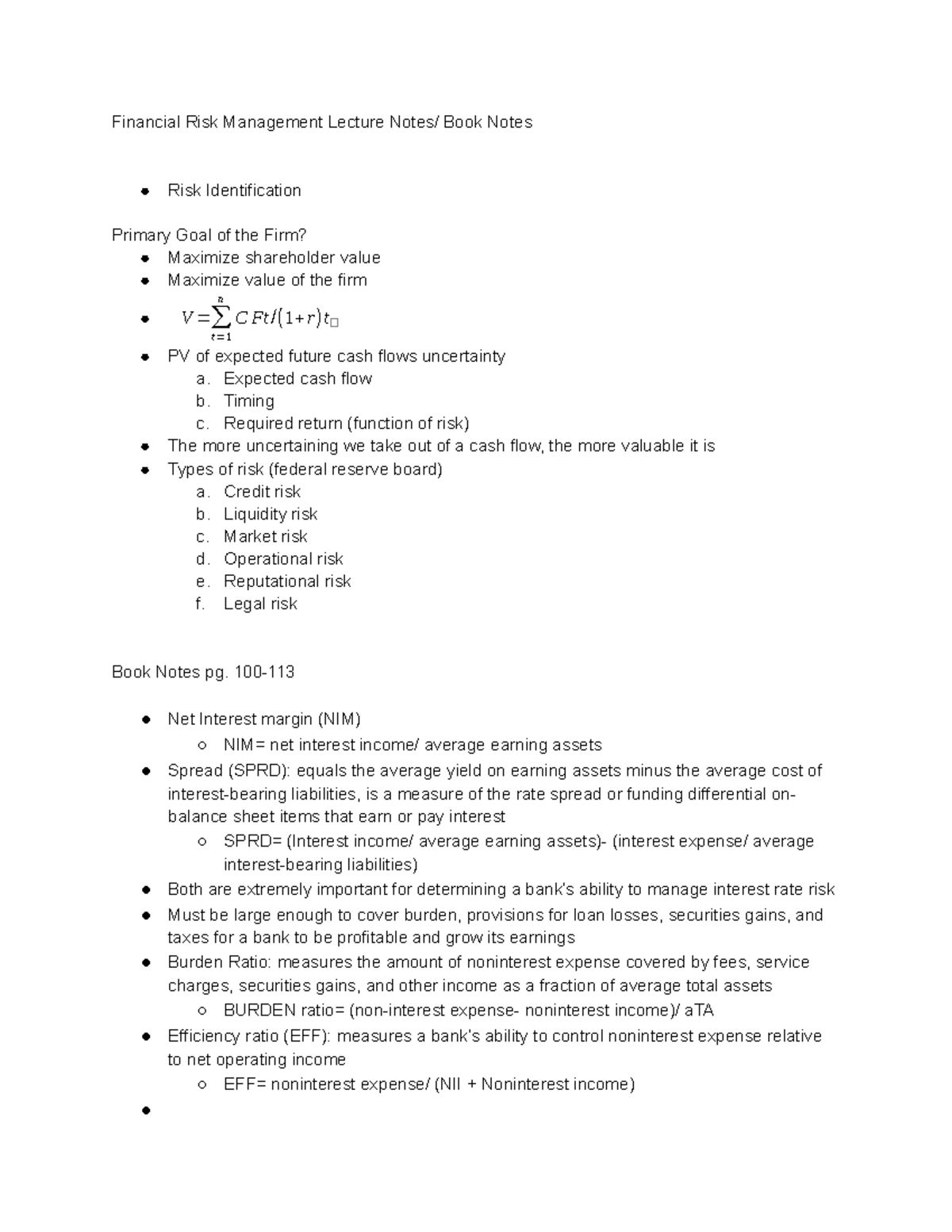 8 31 21 lecture notes - Financial Risk Management Lecture Notes/ Book ...