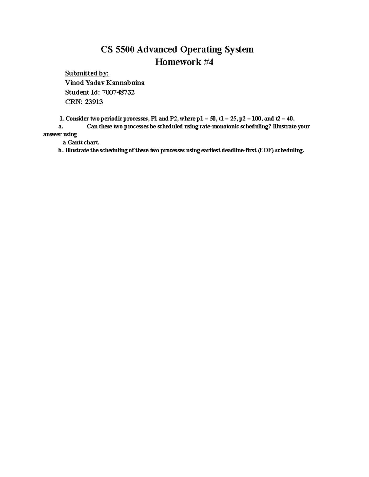 AOS Assignment 4 - CS 5500 Advanced Operating System Homework Submitted ...