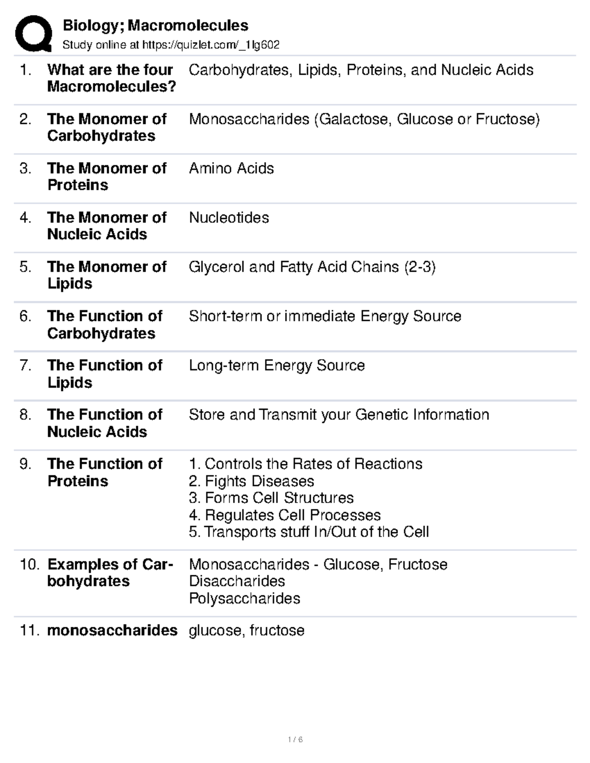 Biology Lesson 1 - Study online at quizlet/_1lg What are the four ...
