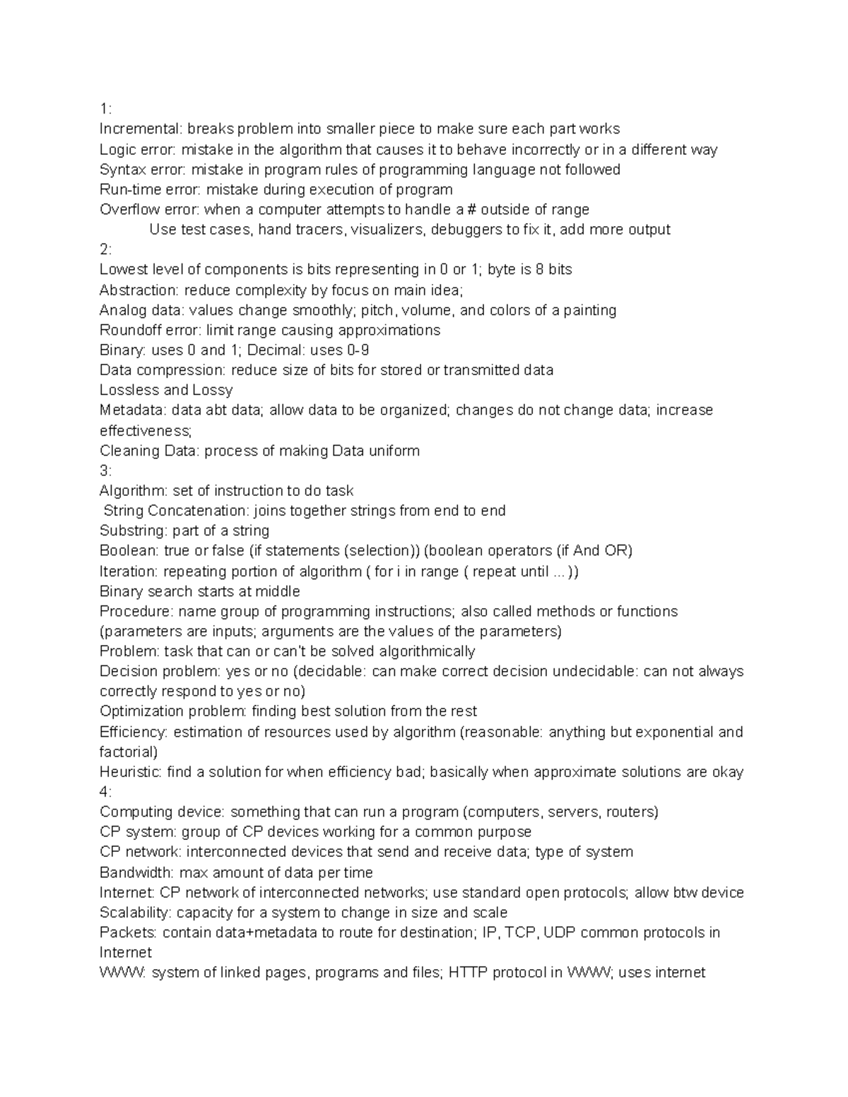 APCSP Review: Key Concepts in Programming and Computing - Studocu