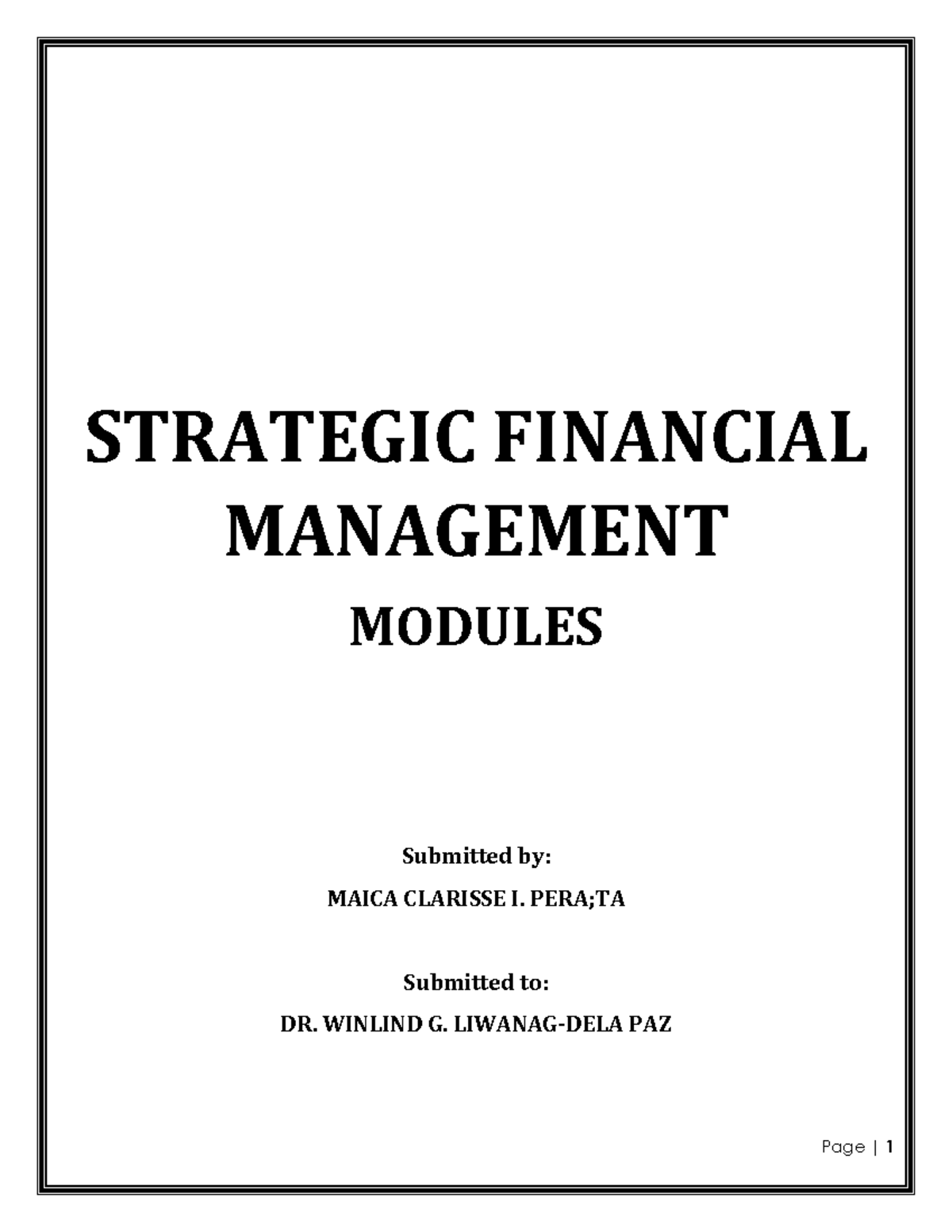 Strategic Financial Management Modules ( Compilation) - STRATEGIC ...