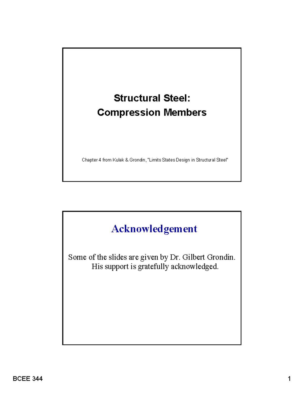 BCEE 344 Compression Members Lecture 2: Structural Steel Design - Studocu