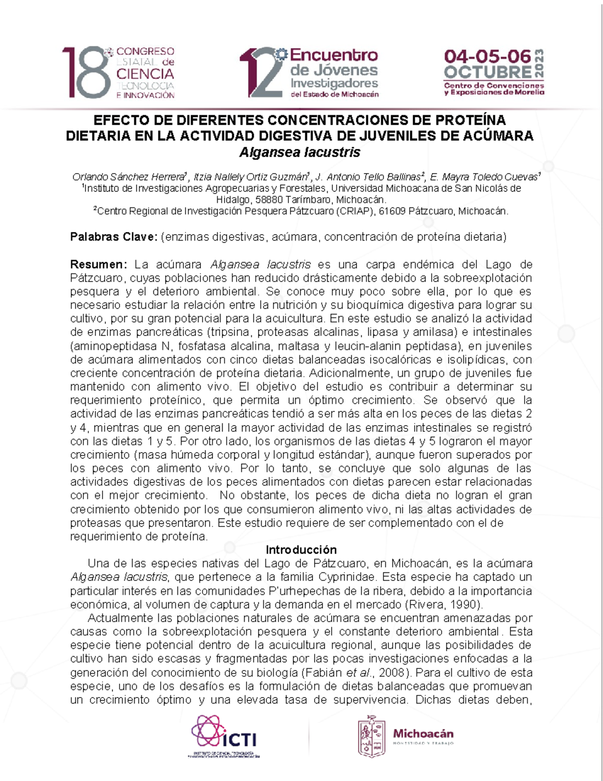 ACÚMARA 18 Cecti 2023 Final Mayra - EFECTO DE DIFERENTES ...