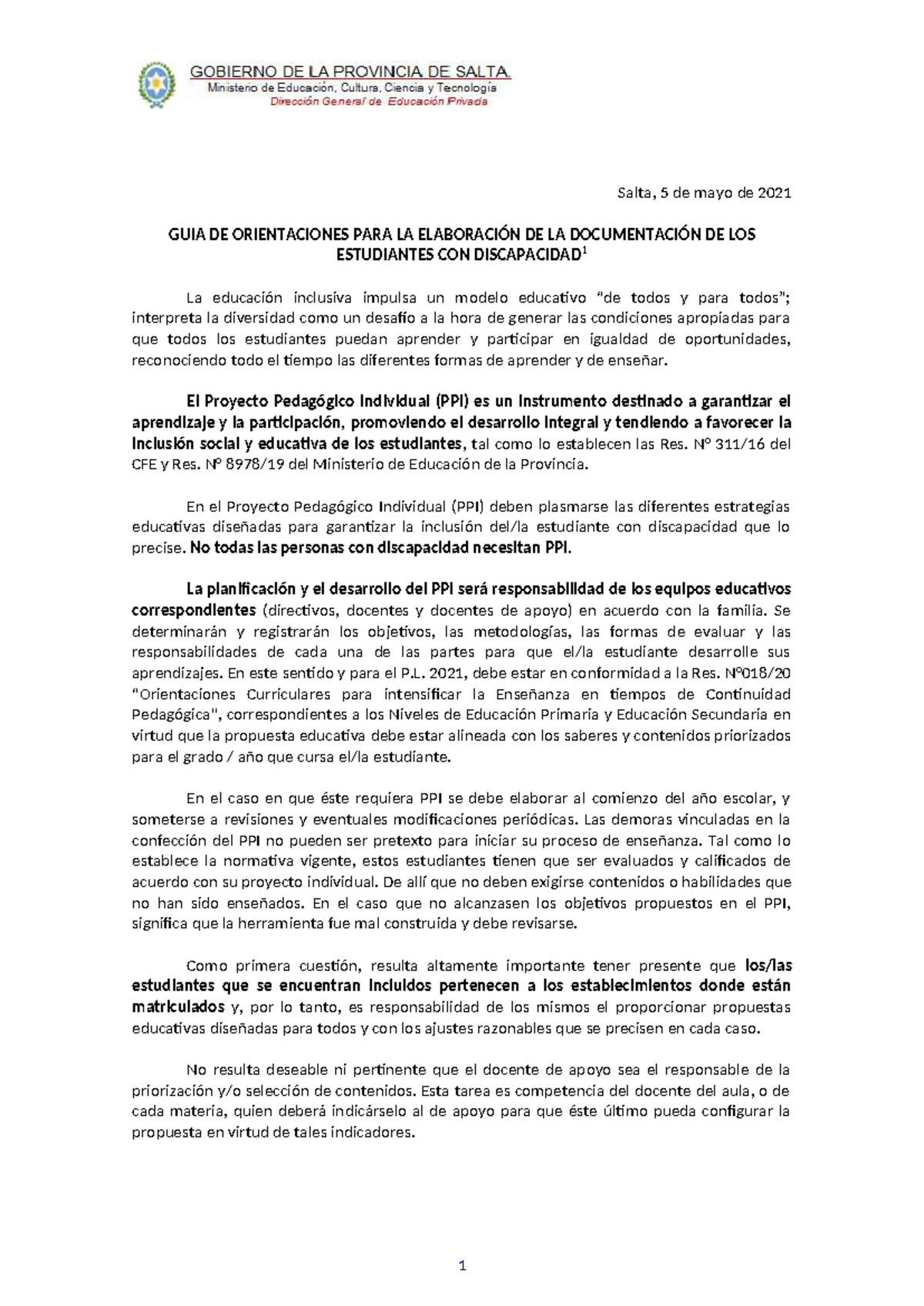 Guía de Orientaciones para la Elaboración del PPI 2021 - Studocu