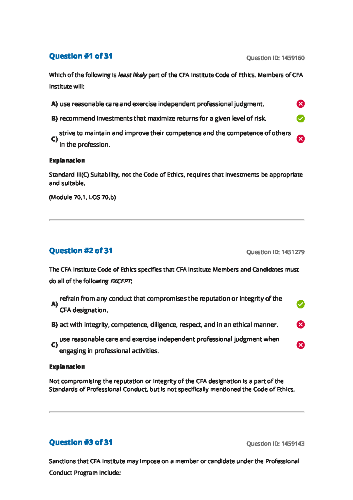 Reading 70 Code of Ethics and Standards of Professional Conduct ...