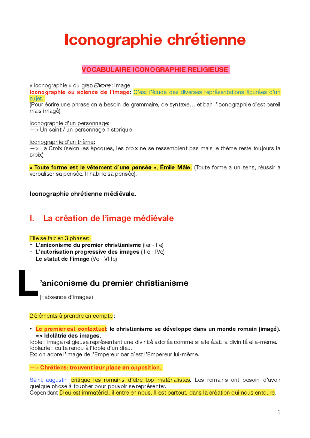 Étude de l'Iconographie Chrétienne dans l'Art Médiéval (ARH 2023) - Studocu