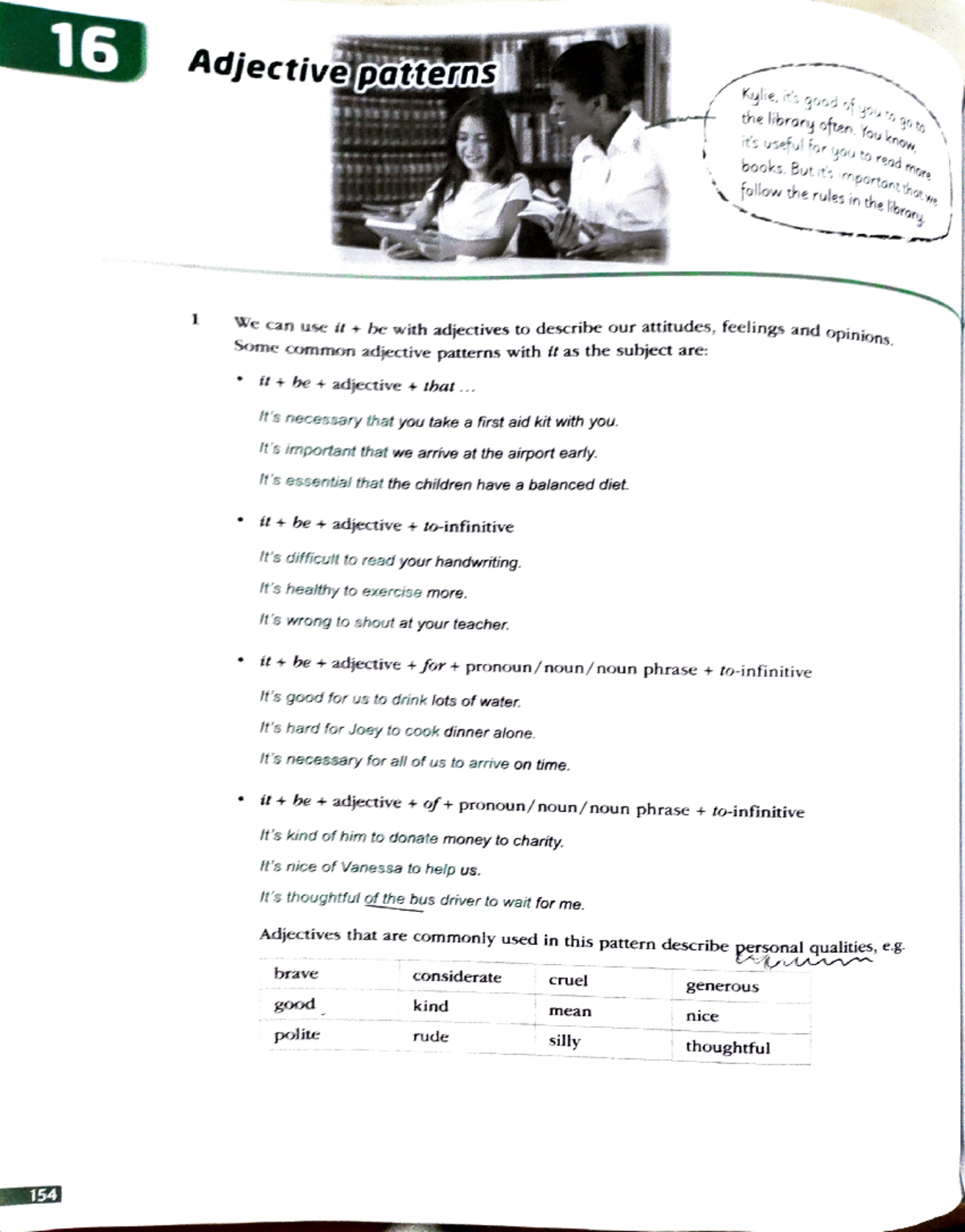 16 Adjective Patterns: Understanding Usage and Common Errors - Studocu