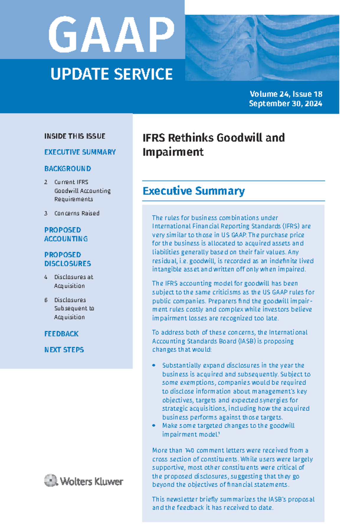 IFRS Exposure Draft Update: Goodwill & Impairment Disclosures 2024 ...