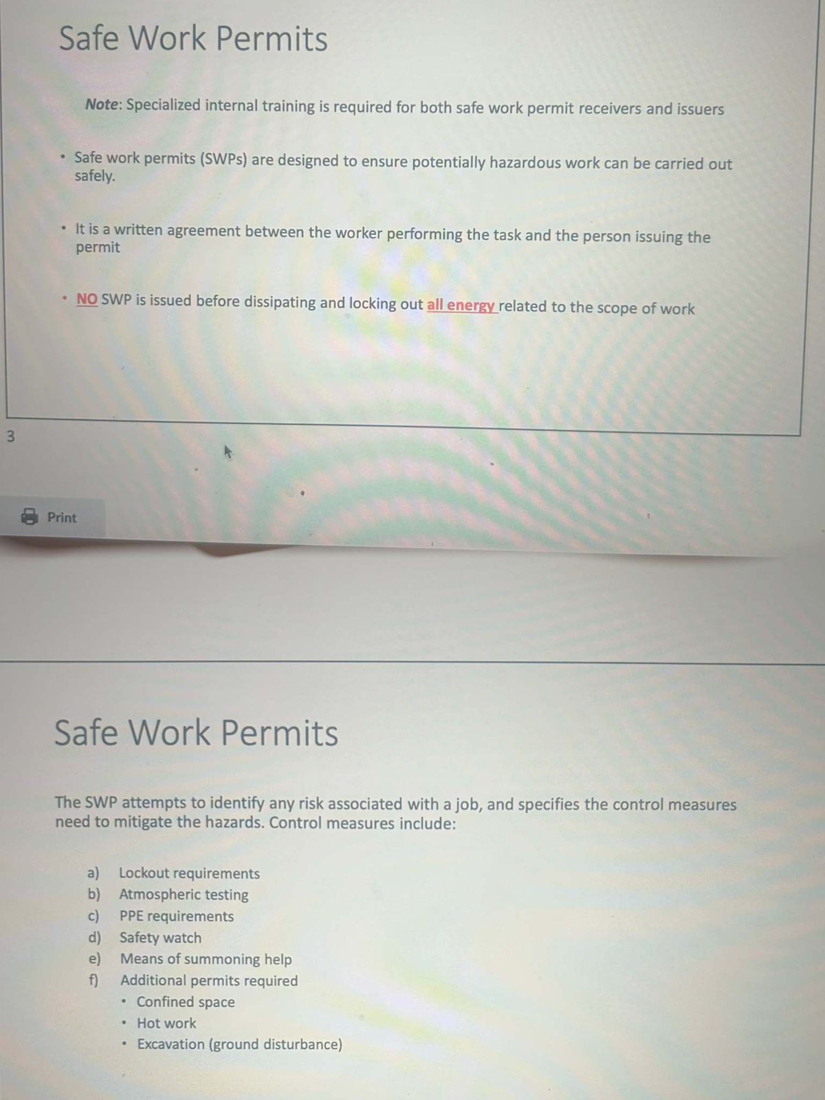 Final Exam Study Guide: Safe Work Permits (ABC123) - Studocu