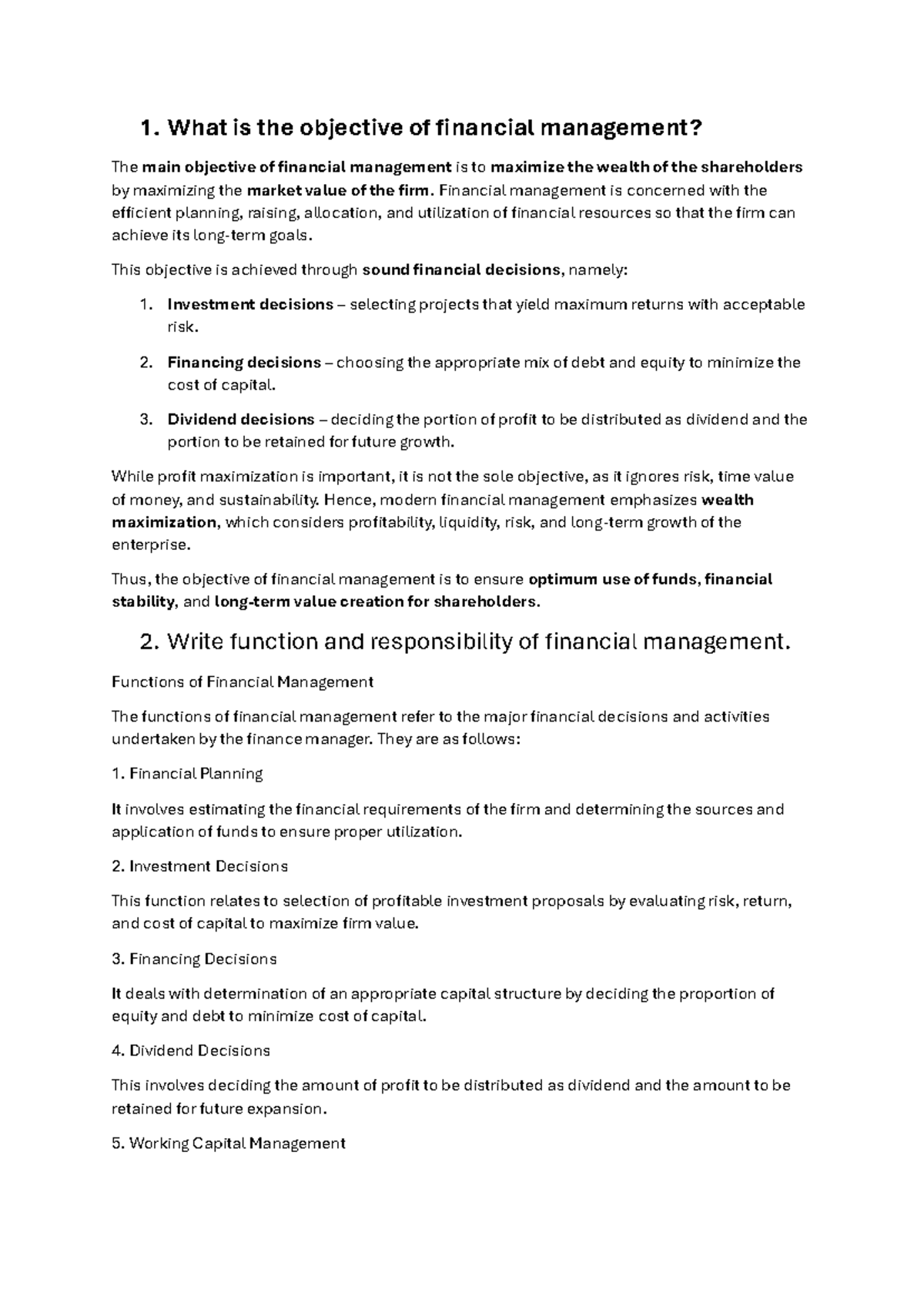 Financial Management Objectives and Functions: A Comprehensive Overview ...