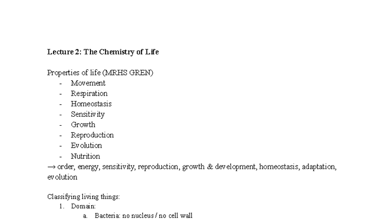 BIOL1007 Final Exam: The Chemistry of Life and Molecular Biology - Studocu