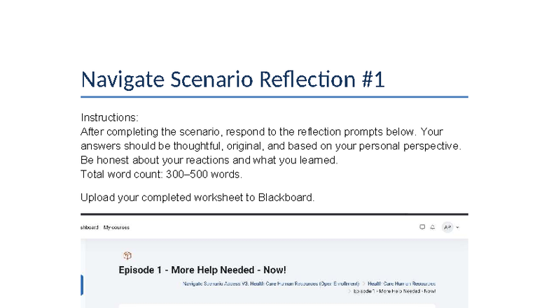 2 - Leadership Assignment - Navigate Scenario Reflection Instructions ...