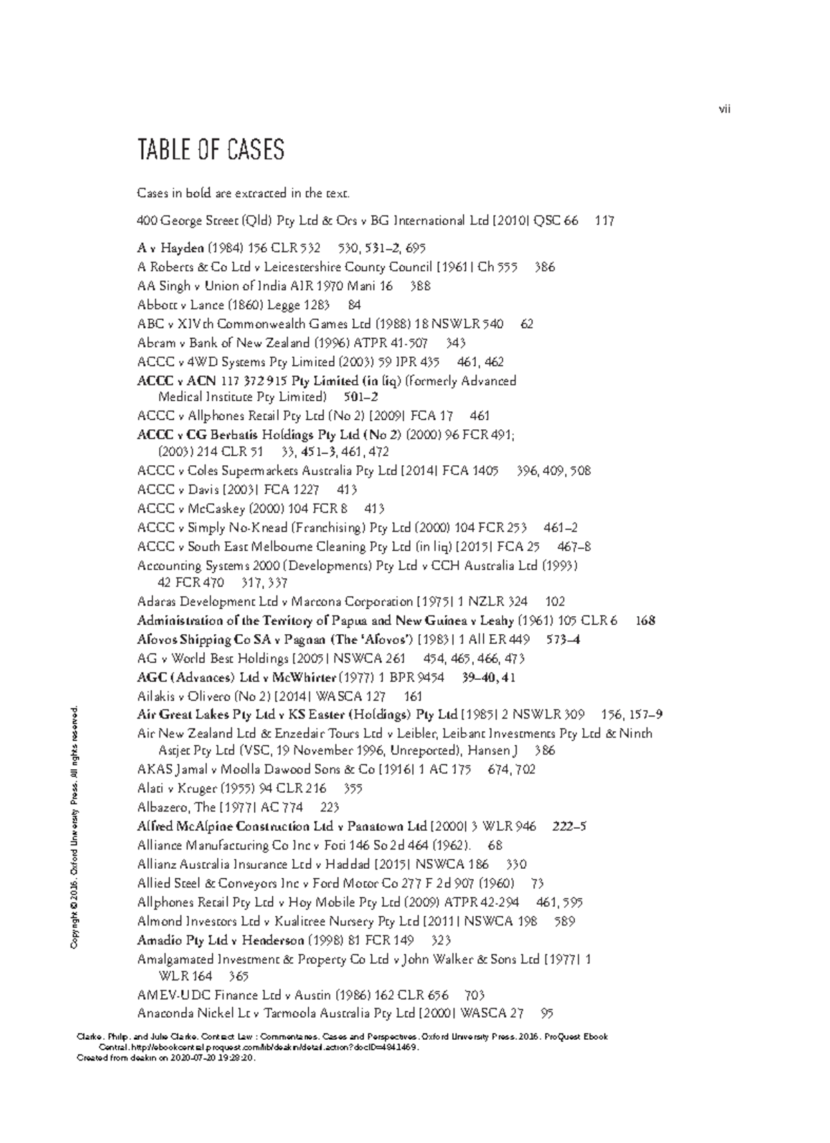 Contract Law (LAW123) - Table of Cases Commentary and Analysis - Studocu