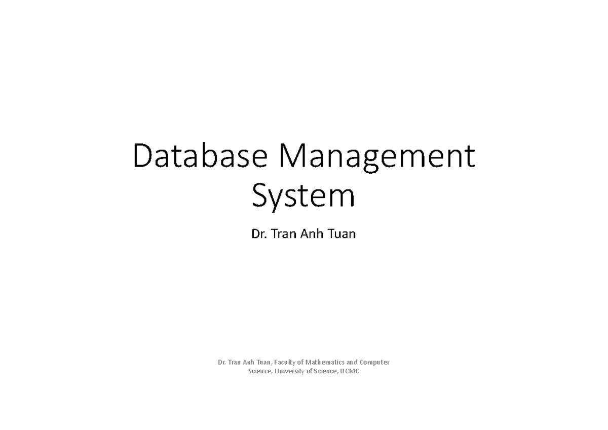 DBM 00 - Introduction to Database Management Systems (DHSG) - Studocu