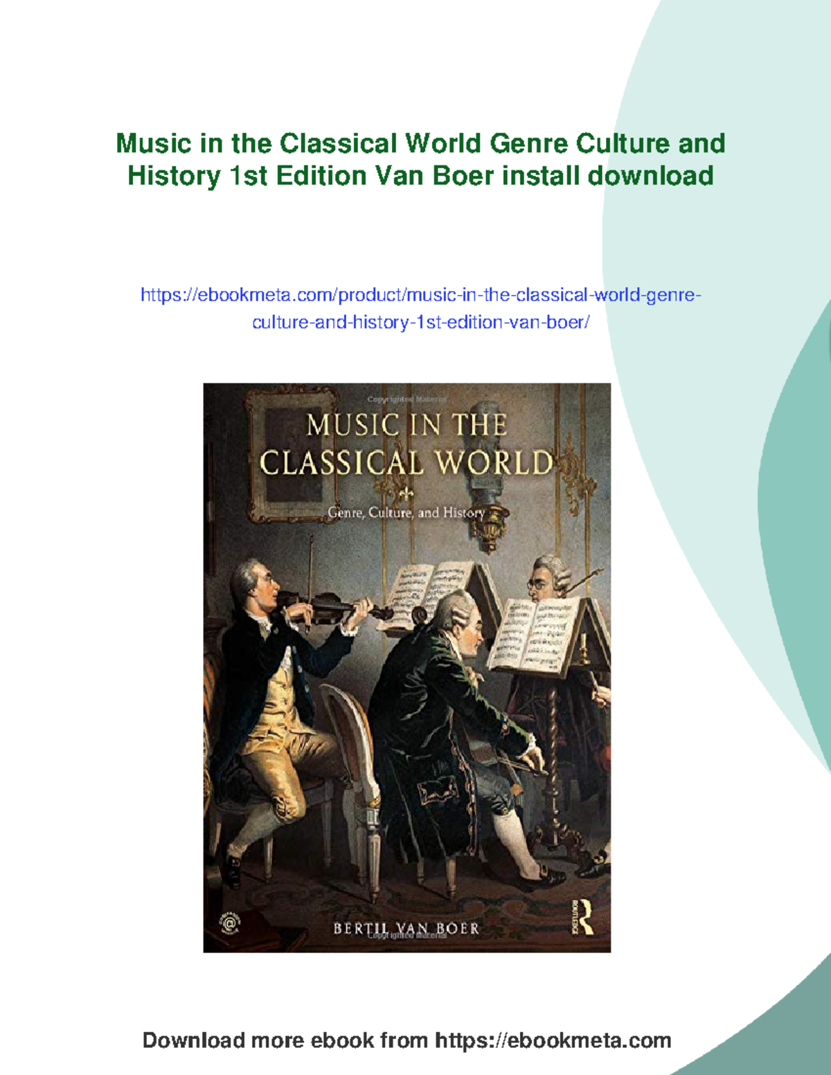 8039 - Music in the Classical World: Genre, Culture & History 1st Ed ...