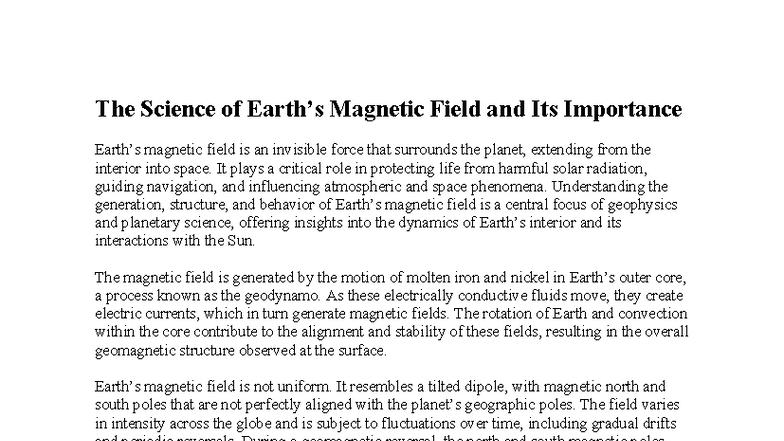 18. The Science of Magnetic Fields and Their Importance - Studocu
