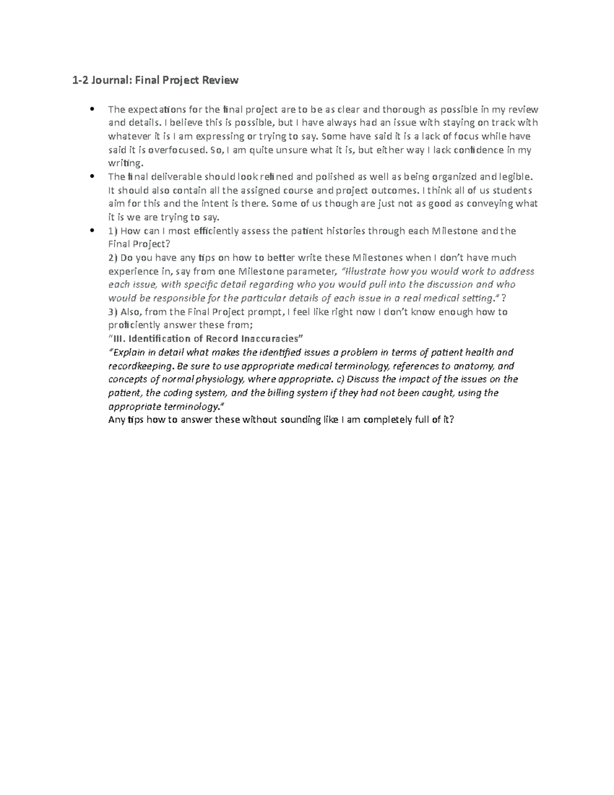 1-2 Jounral Final Project Review - 1-2 Journal: Final Project Review ...