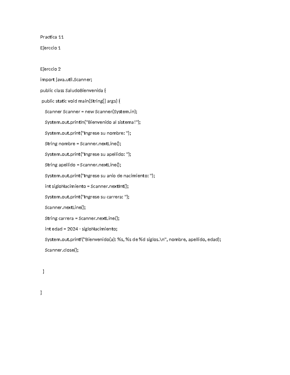 Practica 11 - ulhjgi - Practica 11 Ejerccio 1 Ejerccio 2 import java.util; public class - Studocu