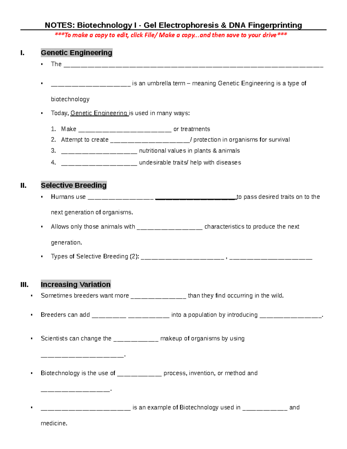 Biotechnology I: Gel Electrophoresis & DNA Fingerprinting Notes - Studocu