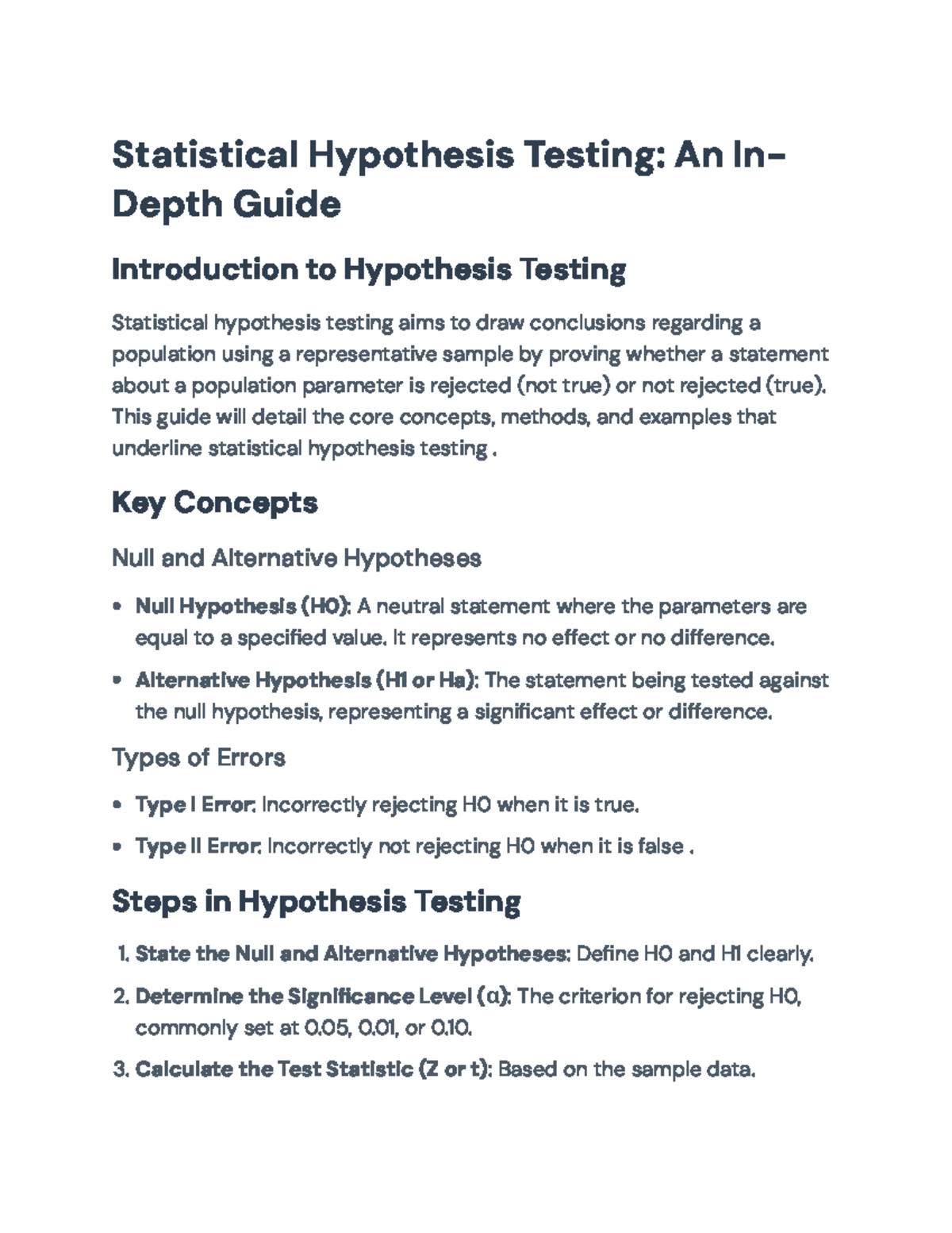 Statistical Hypothesis Testing: An In-Depth Guide for Students ...