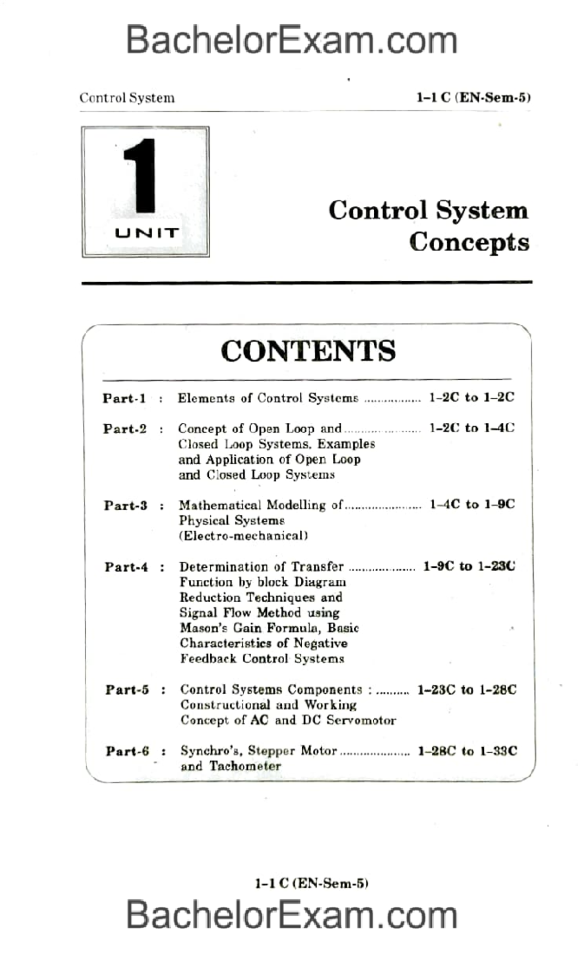 Control System Concepts & Questions (695770170 - EN-Sem-5) - Studocu